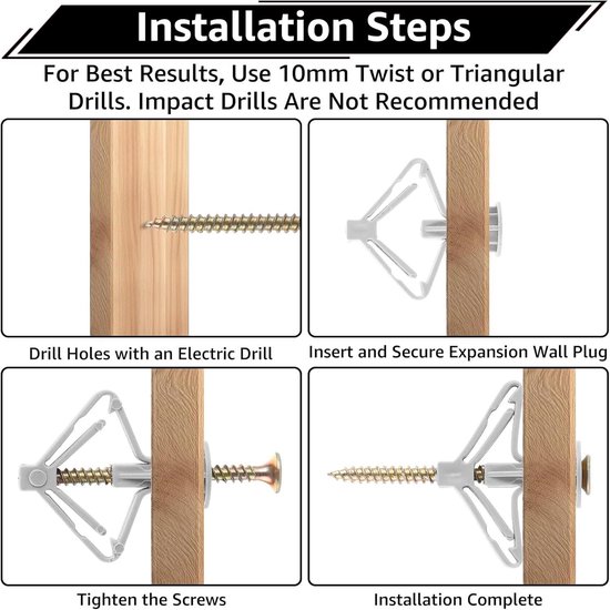 Allecto plus - Gipsplaatpluggen 13 x 35 cm, hollewandpluggen met ...