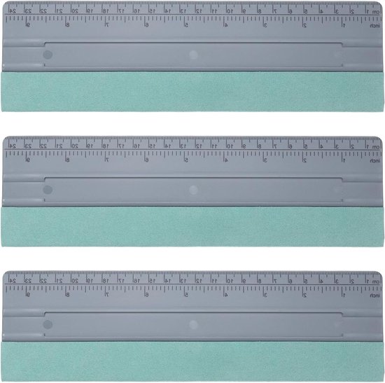 Allecto plus - 3-pack vinyl-rakels met vilten rand voor glad raam en ...