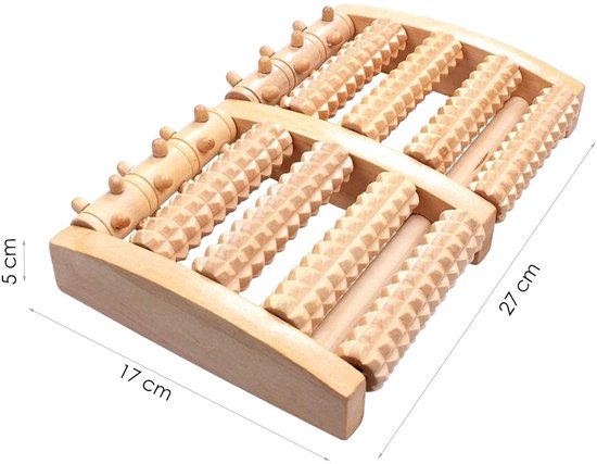 Houten Voetroller - 27 x 17 x 5 cm - Voetmassage Roller Apparaat - Voet ...
