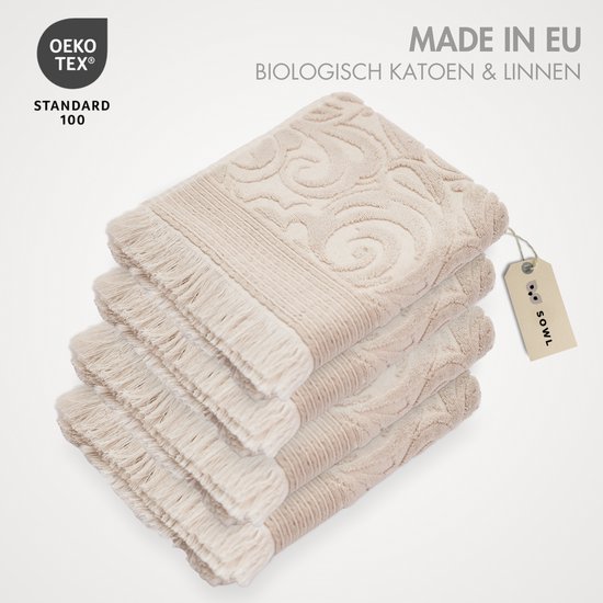 SOWL Set van 4 Handdoeken Harmony - Design Handdoek - Biologisch Katoen ...