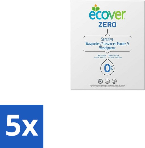 5 x Ecover - Waspoeder Universal Zero - Zonder geurstoffen - 1,2 kg - Kleurstoffen -... | bol
