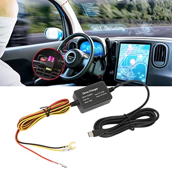 Dash Cam Hardwire Kit USB, 12V to 28V to 5V USB Adapter Overheat ...