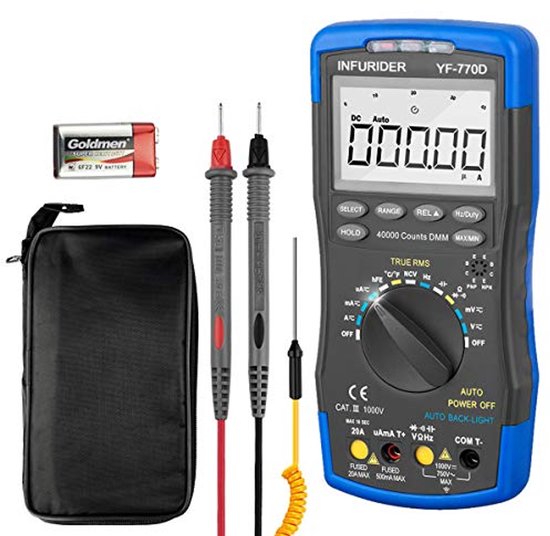 Digitale multimeter met automatische bereikfunctie en stroomtang - hFE ...