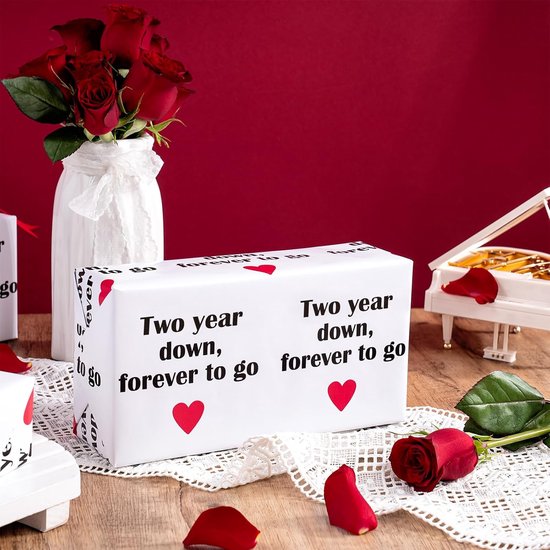 Cadeaupapierrol voor het 2e jubileum – minirol – 43,2 cm x 5 m – Two ...