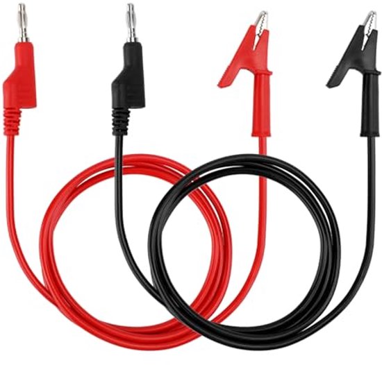 2pcs Multimeter Banana Plug to Crocodile Clip Test Probe, 4mm Stackable ...