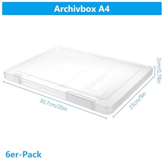 Pack of 6 A4 File Portable Project Case, File Box A4 Transparent ...