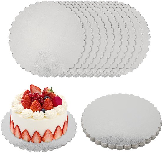 20 Pack 12 Inch Round Cake Boards,2mm Silver Cake Circle Base Boards ...