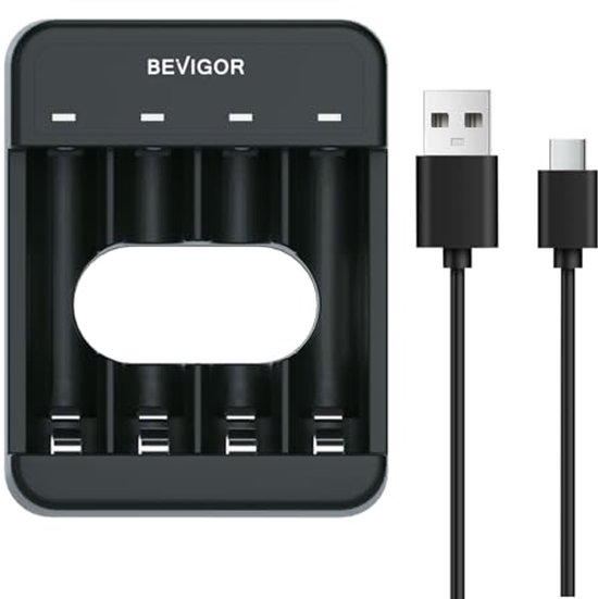 Oplaadbare Batterijlader met 4 Slots voor Snelladen van NiMH-Accu's | bol