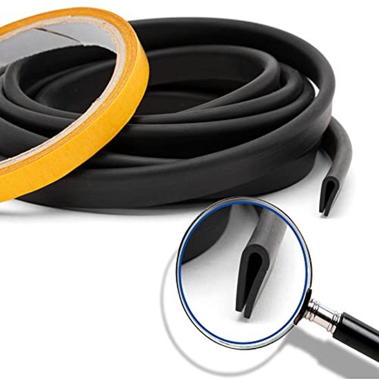 Rubber Tochtstrip Aluminium U-profiel met Lijm - Ideaal voor Ramen en ...