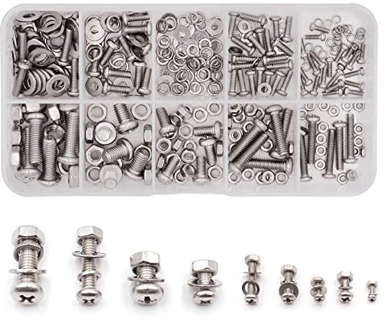 Bouten en Moeren Set - Diverse Maten Schroeven, Wasmachines van ...
