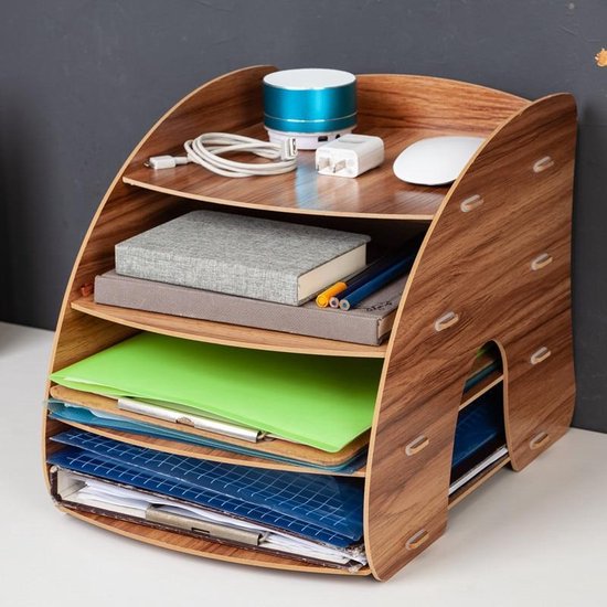 Houten kleur bureau organizer, diy document archiefkast ...