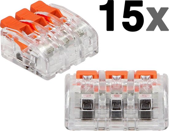 Transparante lasklemmen & push-in connectoren in assortimentsdoos - 65 ...