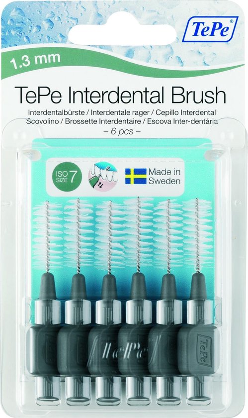6x TePe Ragers 1,3 mm Grijs blister à 6 stuks | bol.com