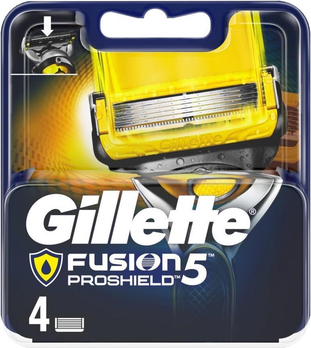 Gillette Fusion 5 Proshield Scheermesjes - Yellow 4 stuks | bol.com