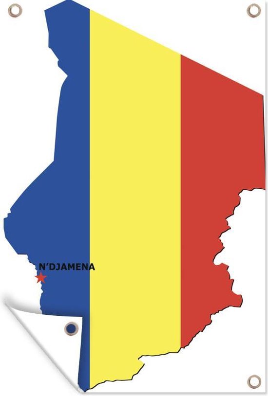 Une illustration du drapeau du Tchad en forme d'affiche de jardin ...