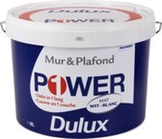 Dulux Power Muur & Plafondverf - Wit - Mat - Hoge dekkracht - 8L | bol
