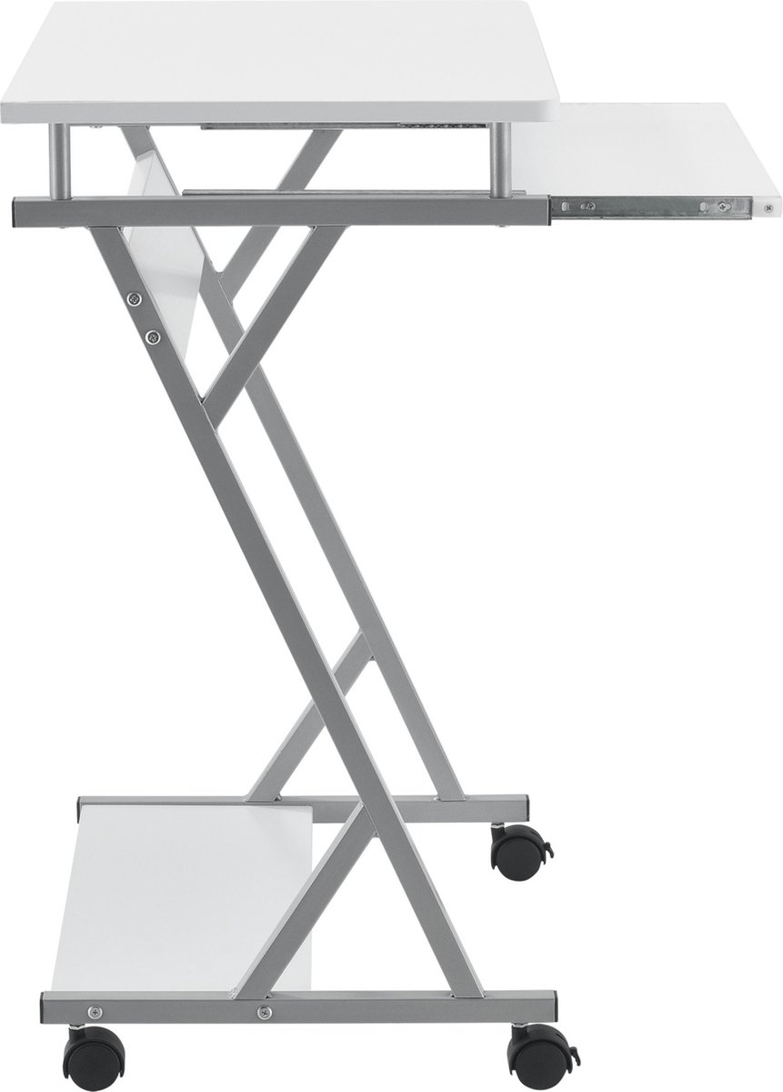 Computertafel Otto - Bureau - Op Wielen - PC Tafel - 60x40x75 cm - Wit ...