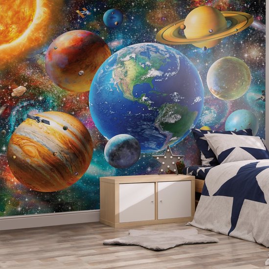 Walltastic – Ruimte Zonnestelsel Planeten Posterbehang – Kinderbehang ...