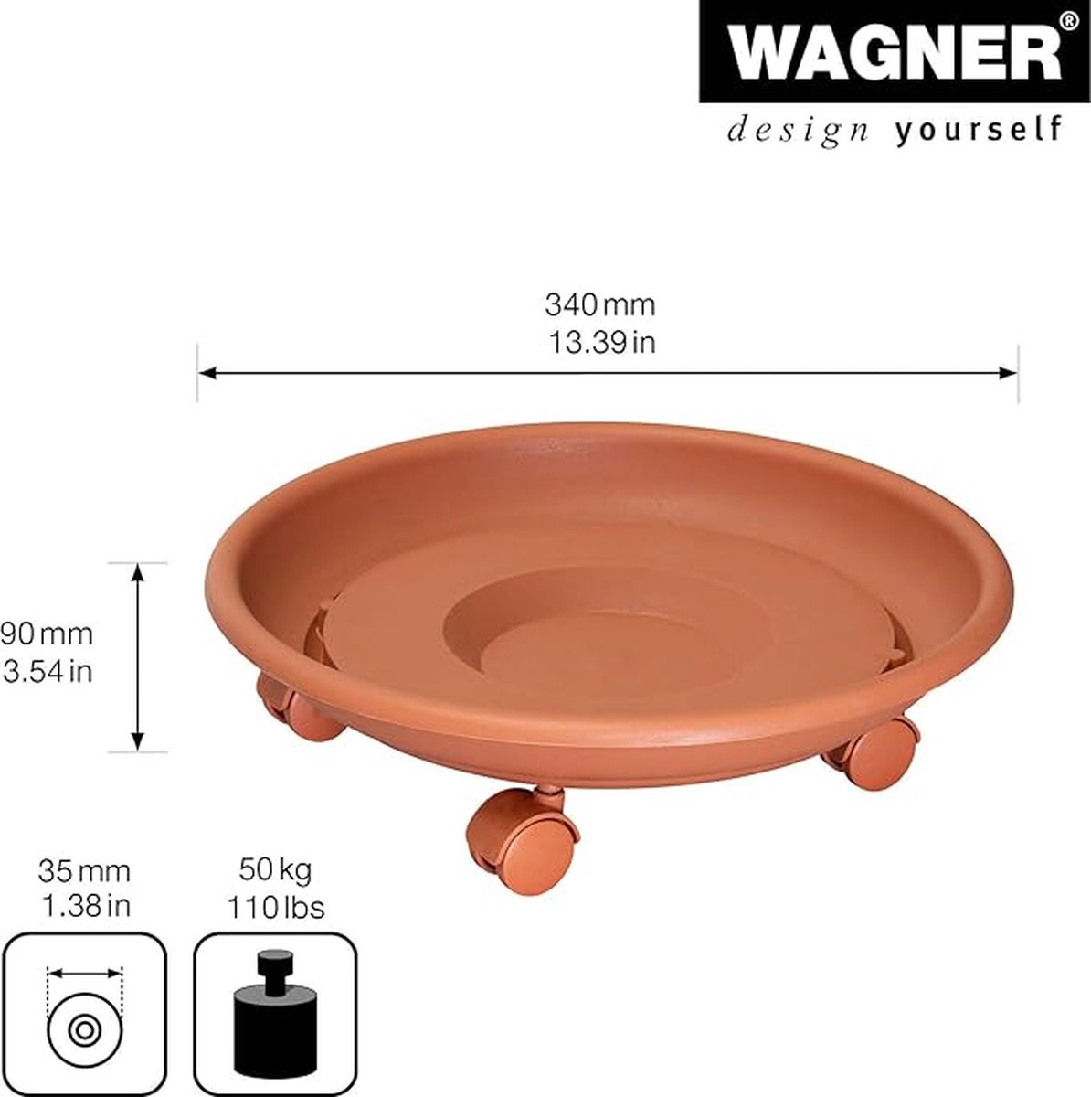 Plantenbakroller Planten Roller Plantentrolley - Ø 34 cm | bol.
