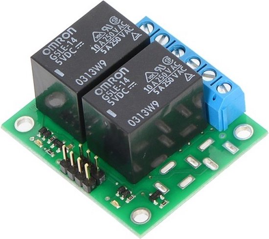 Basic 2-Channel SPDT Relay Carrier 12VDC Relays (Assembled) Pololu 2487 ...