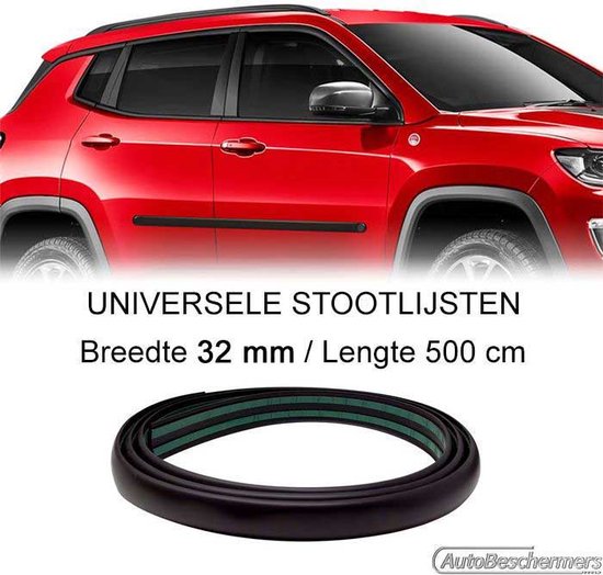 Universele zwarte auto stootlijsten breedte 32 mm op rol van 5 meter ...