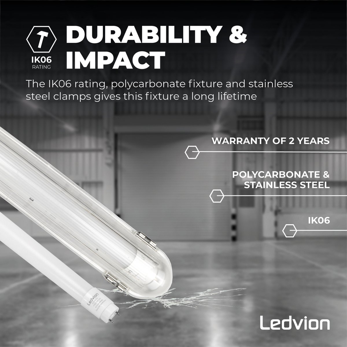 Ledvion LED TL Armatuur met Sensor 150CM - 15W - 4000K - IP65 ...