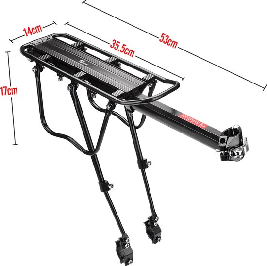 iBright Fiets Bagagedrager Verstelbaar - Bagagerek - Quick Release- 50 ...