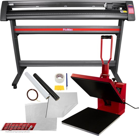 Sublimatie Bundel: Transferpers 38 x 38 cm + Vinyl Snijplotter 1350 mm ...