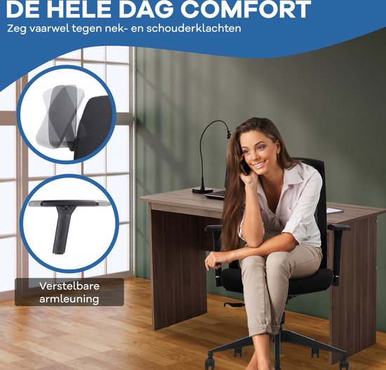 Ergonomische bureaustoel – Verstelbare Kantoorstoel - Bureaustoelen voor Volwassenen –... | bol