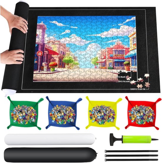 MMP® Puzzelmap - Puzzel - 2000 Stukjes - 120 x 80 cm - Zwart | bol