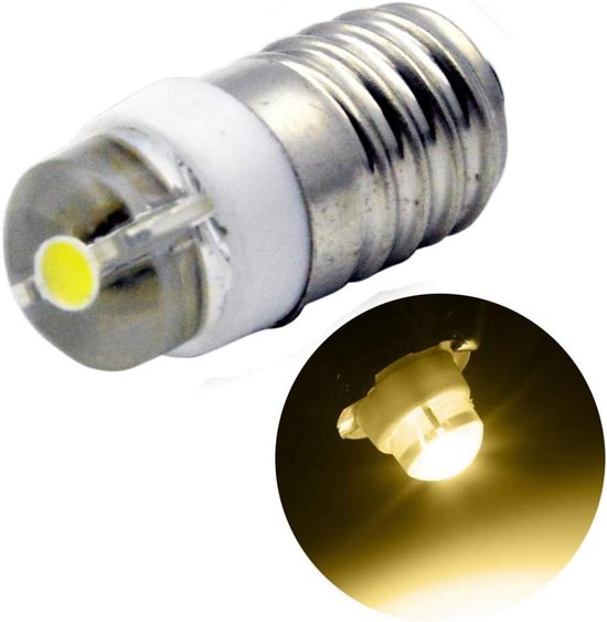 E10 LED Lampen 3V Warm Wit voor Zaklamp en Koplamp - Laag Verbruik | bol