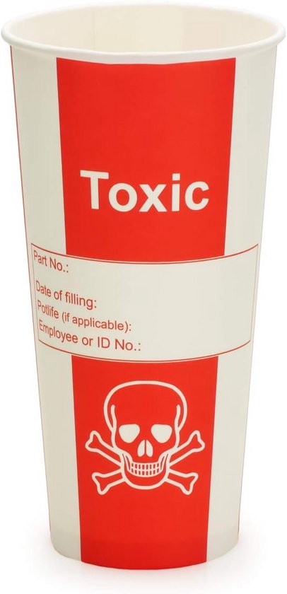 50x Grote Kartonnen Bekers 500ml met Toxic/Doodskop Opdruk - Voor Feest ...