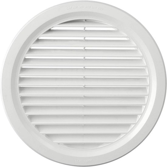Rond Inbouw Ventilatie Rooster Wit Kunststof Diameter 238 mm | bol