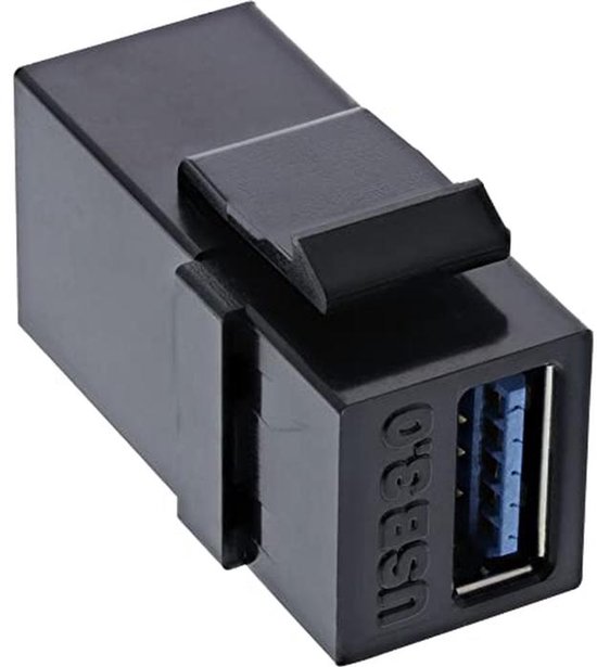 USB 3.0 Keystone Snap-In Insert - USB-A Vrouwelijk - Zwart | bol