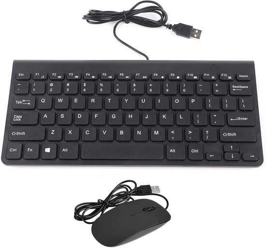 Compact USB Toetsenbord en Muis Set - Dunne Bedrade Mini Combo voor PC ...