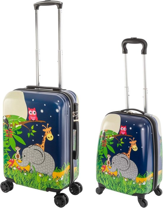 Kindertrolley Set 2 Delig Handbagage Koffer met Wieltjes - Olifant ...