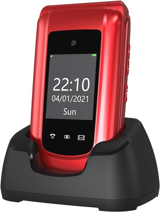 4G mobiele telefoon voor senioren met grote toetsen en dual ...