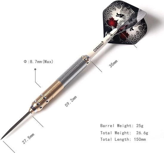 Dragon Series Darts 25 gram Stalen Punt met Luxe PU-Darts | bol