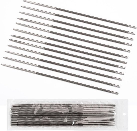 Set van 12 Vijlen voor Kettingzaag - 4 mm Ronde Vijlen voor Slijpen van ...