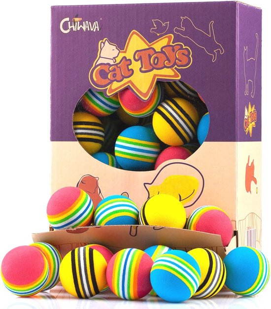 45-delige Set van Kleurige Schuim Cat Toy Ballen voor Activiteiten van ...