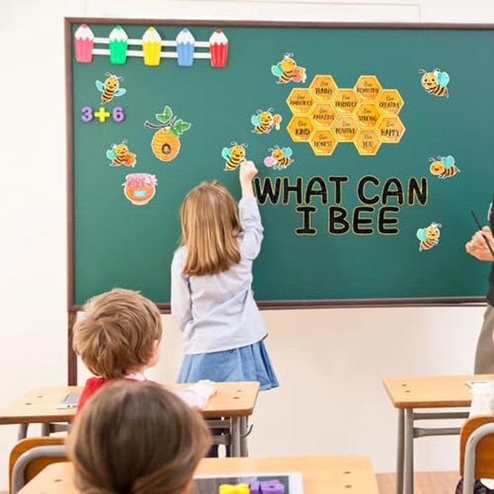 84pcs Spring Bulletin Board Decorations, What Can I Bee Sunflower ...