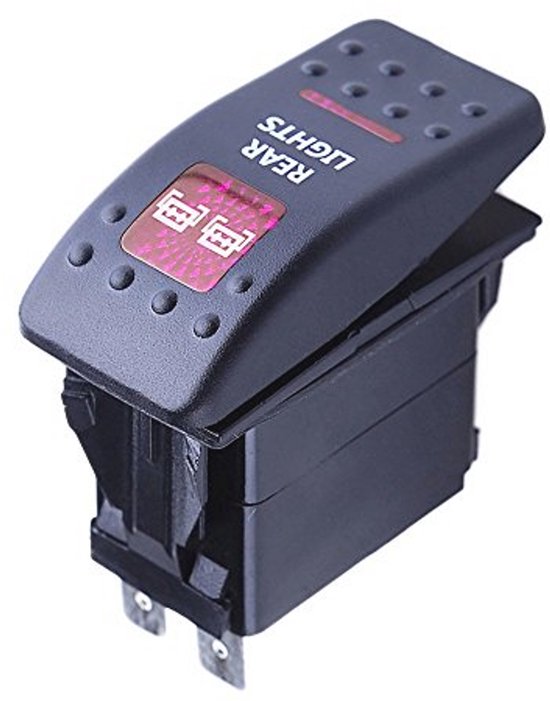 12V 20A Tuimelschakelaar met Rood LED-licht - Veilig AAN/UIT ...