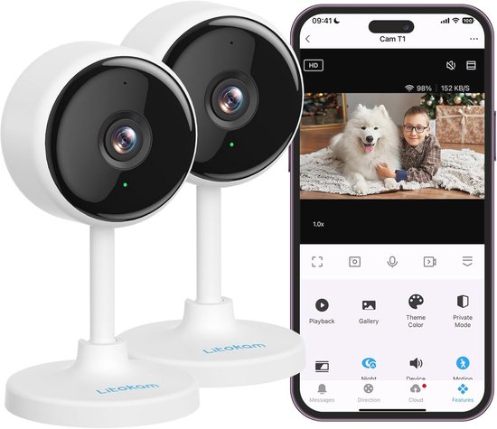 Huisdiercamera met 360° Motion Tracking en IR Nachtzicht - 2-weg Audio ...