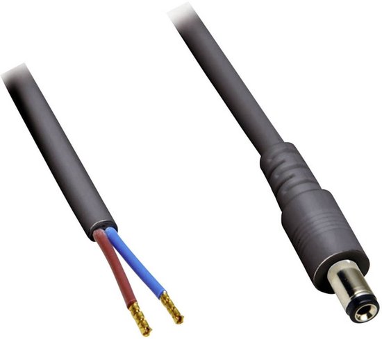 DC plug (m) 5,5 x 2,1mm stroomkabel met open einde - max. 7A / zwart ...
