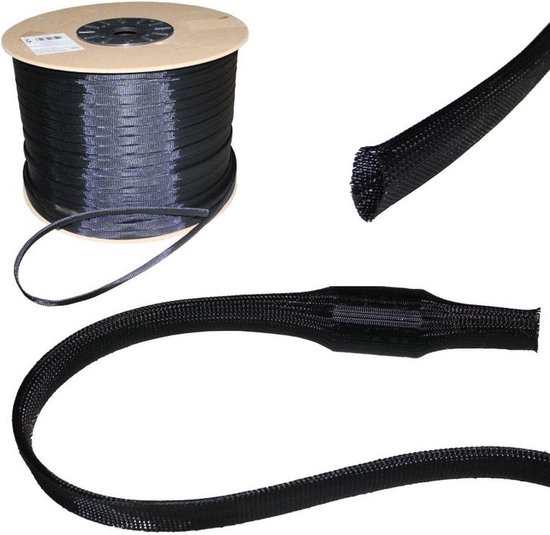 5 Meter Gevlochten Kabelbescherming Zwart - 3mm Diameter Buis voor ...