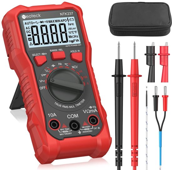 Digitale Multimeter met Krokodillenklem - AC/DC, Spanningsmeter ...