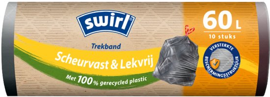 Swirl – Vuilniszakken – 60 L – Trekband – 10 zakken ...