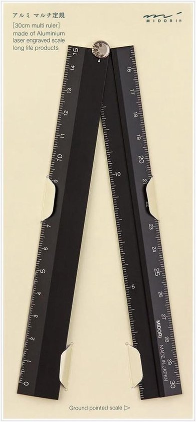 Aluminium Liniaal 30cm Zwart - Metrische Meetinstrument | bol