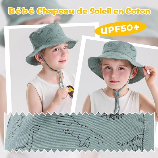 Zonnehoed Baby Jongen Meisjes met Brede Rand en Verstelbaar Band - UV ...