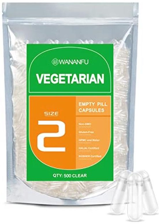 Lege Vegetarische Capsules Maat 2 (500 stuks) met Micro Lepel voor ...